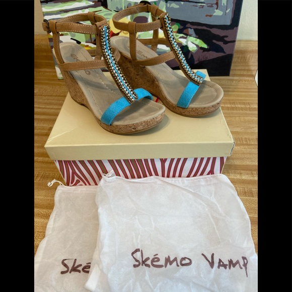 Skemo | Shoes | Sexy Skemo Rhinestone Embellished Wedge Sandals | Poshmark